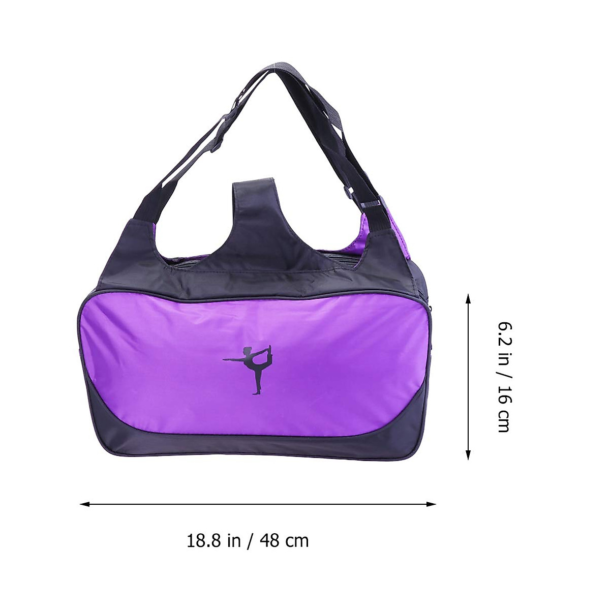 Garneck Yoga Nylon Large Yoga Mat Tote Sling Multi Purpose Shoulder Bag Gym Bag with Yoga Mat Holder for Traveling Shopping Yoga(Purple)