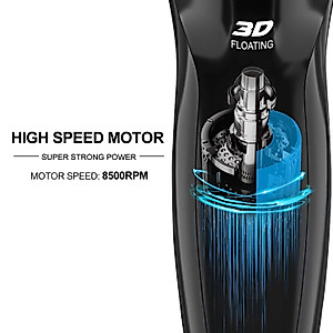 donlix Electric Shavers for Men Razor 8500 RPM Face Shaver with Pop-up Beard Trimmer Wet Dry Use, Waterproof Electric Razor for Men Women Cord/Cordless Rechargeable (CHA)