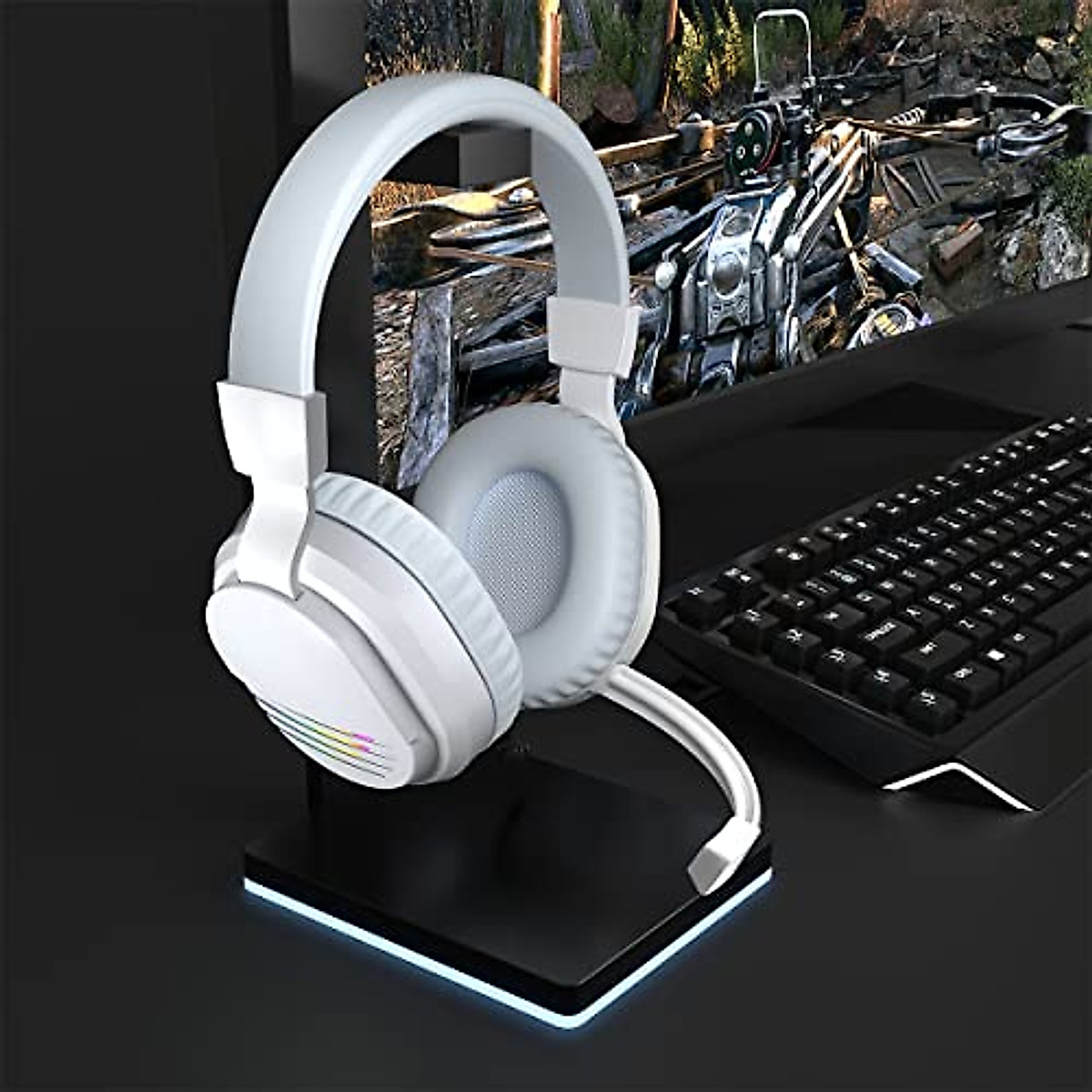 ELCTHUNDER Gaming Headset for Xbox One, PS5, PS4, PC Kids Headphones for School Over-Ear Wired Headphones with Microphone Gaming Headphones with RGB Light