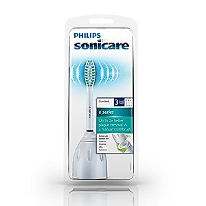 Philips Sonicare Genuine E-Series Replacement Toothbrush Heads, 3 Brush Heads, White, HX7023/64