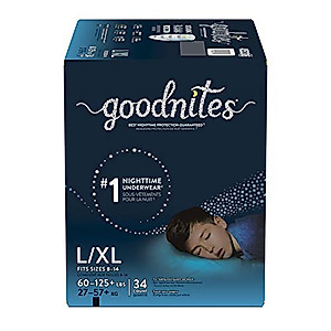 GoodNites,Boys Bedwetting Underwear, L/XL, 34 ct