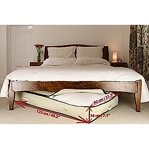 Neusu Underbed Storage Bag for Comforters - Beige, Jumbo XXL, 180 Liters, 49" x 31" x 7"