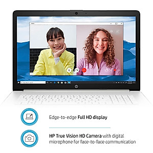 HP 17" FHD Laptop, 11th Gen Intel Core i3-1115G4, Dual-Core, up to 4.1 GHz, 8GB DDR4 RAM, 512GB PCle SSD, WiFi, Bluetooth, Webcam, HDMI, RJ-45, Windows 11 with JAWFOAL