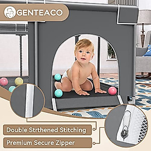 GENTEACO Baby Playpen, 50x50inch Large Play Pen for Babies and Toddlers, Baby Fence Play Yard, Safety Kids Playpin Indoor&Outdoor
