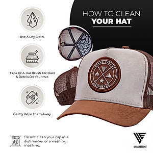 Urban Effort Mesh Back Cap - for Men and Women Baseball Hat 5-Panel Trucker Hat - Great Snapback Closure for Hunting & Hiking (Brown/Gray)