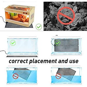 KABASI Reptile Heating Pad with Temperature Adjustment, 14W Waterproof Reptile Heat Mat Under Tank Pad for Reptiles Tortoise Snakes Lizard Gecko Hermit Crab Turtle Amphibians, 11x11 in