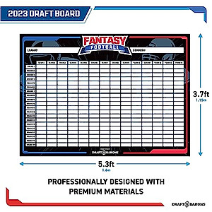 Fantasy Football Draft Board 2023-2024 Kit – Extra Large Set with 496 Player Labels – Premium Color Edition