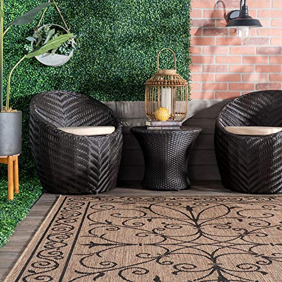 nuLOOM Kathleen Traditional Indoor/Outdoor Area Rug, 6x9, Brown