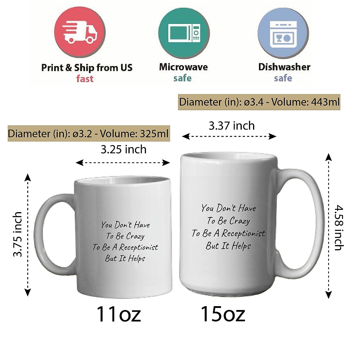 Receptionist Gift Idea Humorous Front Desk Agent Appreciation 11oz 15oz White Coffee Mug