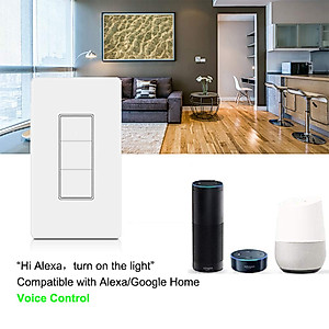 Smart Light Switch, Triple switches WiFi Smart Switch Button, Compatible with Alexa and Google Home, Remote Control with Timing Funtion, No Hub Required,Smart Life APP Provides Control from Anywhere