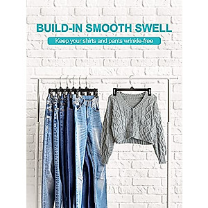 Titan Mall Pants Hangers - 30 Pack, Plastic Skirt Hanger with Non-Slip Big Clips and 360 Rotatable Chrome Hook, Heavy Duty Pants Hangers, Elegant and Economical for Hanging Pants (10 Inch, Black)