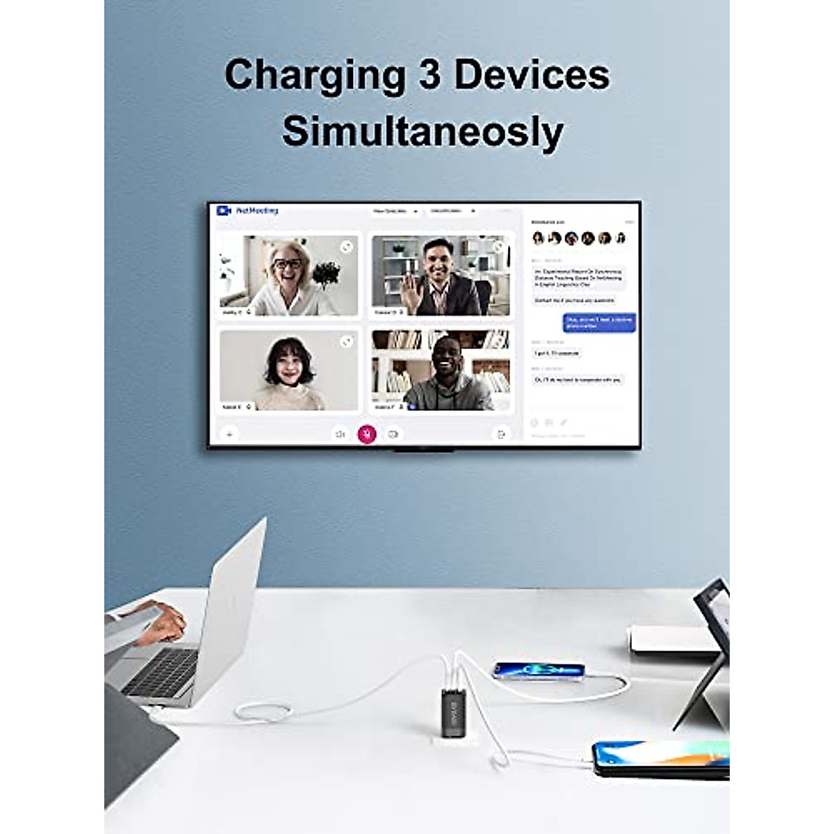 BYEASY 65W GaN USB C Charger, 3-Port PD PPS Fast Charger, USB C Wall Charger Power Adapter for MacBook Pro/Air, iPad Pro/Air, Galaxy S22 ultra/S20/S10, Dell XPS 13, Note 20/10+, iPhone 14/Pro, Pixel.