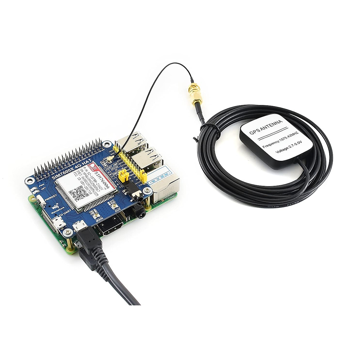 TOP1 SIM7600A-H 4G HAT for Raspberry Pi, LTE Cat-4 4G/3G Communication GNSS Positioning. Supports Raspberry Pi Series Boards and Jetson Nano