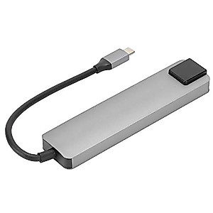 HUB Multifunction USB 3.0 Type‑C HDMI RJ45 Display Adapter Gray Compatible with OS X/Windows for Office and Entertainment