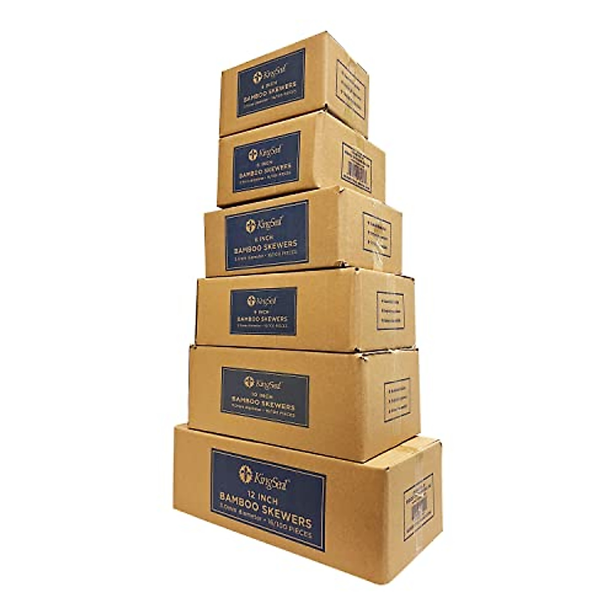 KingSeal Natural Bamboo Wood Grilling Skewers, 4 Inches x 2.5mm Diamter, for Shish Kebabs, BBQ, and Fruit Arrangements, Bulk Pack - 16 Packs of 100 (1600 Count)