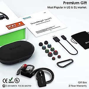 XLEADER Sports Wireless Earbuds Sport3 Pro Bluetooth in-Ear Headphones with LED Display Charging Case 48H Playtime IPX7 Waterproof Deep Bass Mic for Running Workout Gym