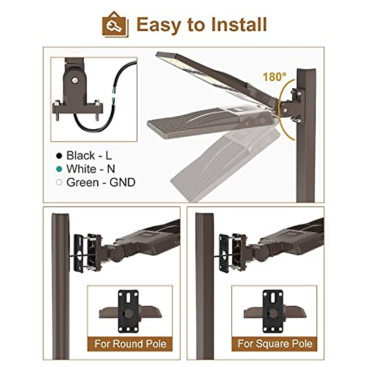LED Parking Lot Light 320W 44800LM LED Shoebox Light Adjustable Arm Mount 5000K LED Pole Lights Outdoor, IP65 Commercial Area Street Lighting with Photocell for Parking Lot Roadway, UL&DLC