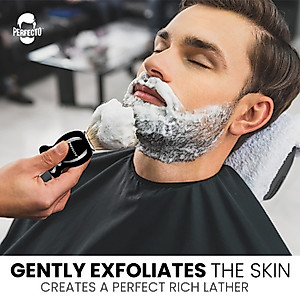 Perfecto 100% Pure Badger Shaving Brush-Black Handle- Engineered for The Best Shave of Your Life. for, Safety Razor, Double Edge Razor, Straight Razor or Shaving Razor, Its The Best Badger Brush.