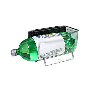 Dependable Industries inc. Essentials Stackabale Fridge & Freezer Safe Soda Bottle Holder Space Saver Pantry, Countertops and Cabinets - Holds 2-Liter Bottles BPA Free (Clear, 1)