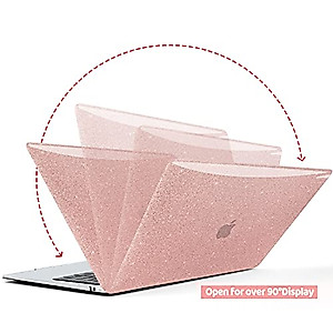 Anban Compatible with MacBook Air 13 inch Case 2022 2021 2020 2019 2018 Release A2337 M1 A2179 A1932 with Touch ID, Glitter Smooth Plastic Hard Shell Case + Keyboard Cover,MacBook Air 2021 Case Retina