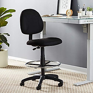 Boss Office Products Ergonomic Works Drafting Chair without Arms in Black