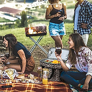 MIER 18L Large Soft Cooler Insulated Picnic Bag for Grocery, Camping, Car, Leopard