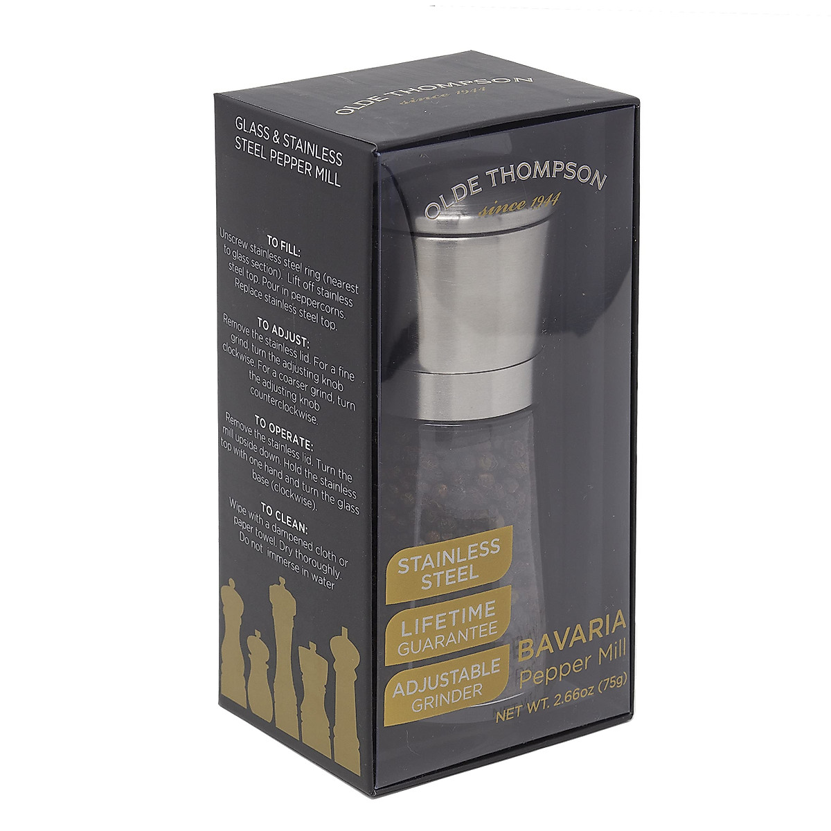 Olde Thompson 5.5" Bavaria Adjustable Pepper Mill