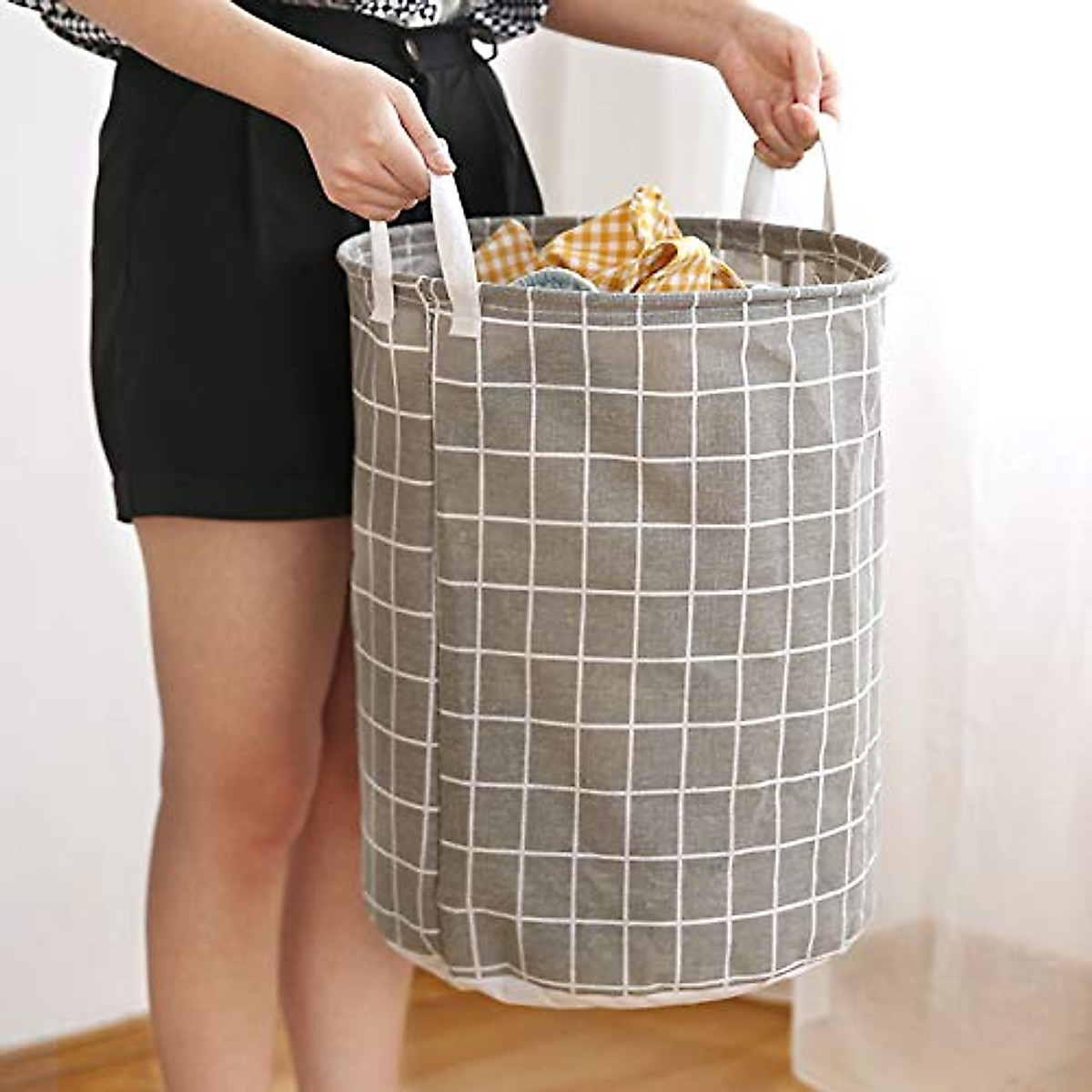 Large Storage Basket with Handle Collapsible Saving Space Laundry Basket Foldable Waterproof Basket for Home
