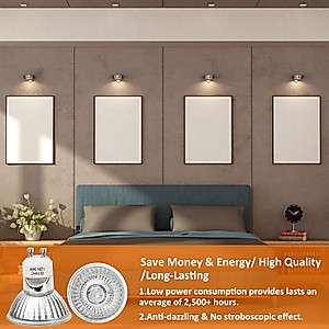 iMama Dimmable GU10 Halogen Bulbs 50W 120V, 6-Pack MR16 Glass Covered Warm White Light Bulbs for Track & Recessed Lighting, Long Lasting Lifespan, Ideal for Candle Warmer Lamps