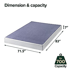 ZINUS 7 Inch Metal Smart Box Spring, Mattress Foundation, Strong Metal Frame, Easy Assembly, California King