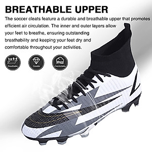 Soccer Cleats Mens Women Soccer Shoes Gmens Football Cleats Tacos De Futbol para Hombre Guayos De Fútbol Football Shoes Youth Professional Turf Soccer Training Shoes High Top Football Boots AG/FG