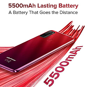 Ulefone Unlocked Smartphones Note 10P, Dual Sim Phones Unlocked, 3GB + 128GB ROM, Android 11, 6.52-inch HD+, 5500mAh High Capacity Battery, 13MP + 8MP, Fingerprint Face Detection, GPS, T-Mobile - Red