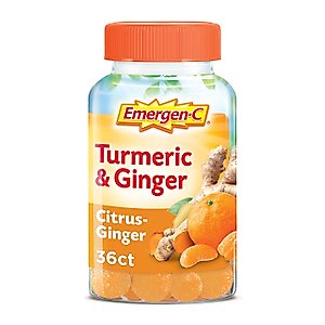 Emergen-C Citrus-Ginger Gummies, Turmeric and Ginger, Immune Support Natural Flavors With High Potency Vitamin C, 36 Count