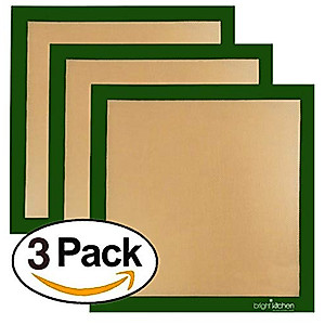Set of 3-14" x 14" -Silicone Re-Usable Non-Stick Ultra Premium Dehydrator Sheets Compatible With Excalibur Silpat Tray Liner Flex Fruit Leather Roll Up Jerky Oven Baking Mat