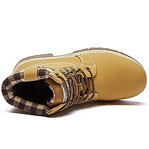 ANJOUFEMME Work Hiking Boots for Women Waterproof - Womens Outdoor Ankle Boots Lightweight Snow Winter Boots for Trekking Walking Camping FNW18-CAMEL-G-6.5