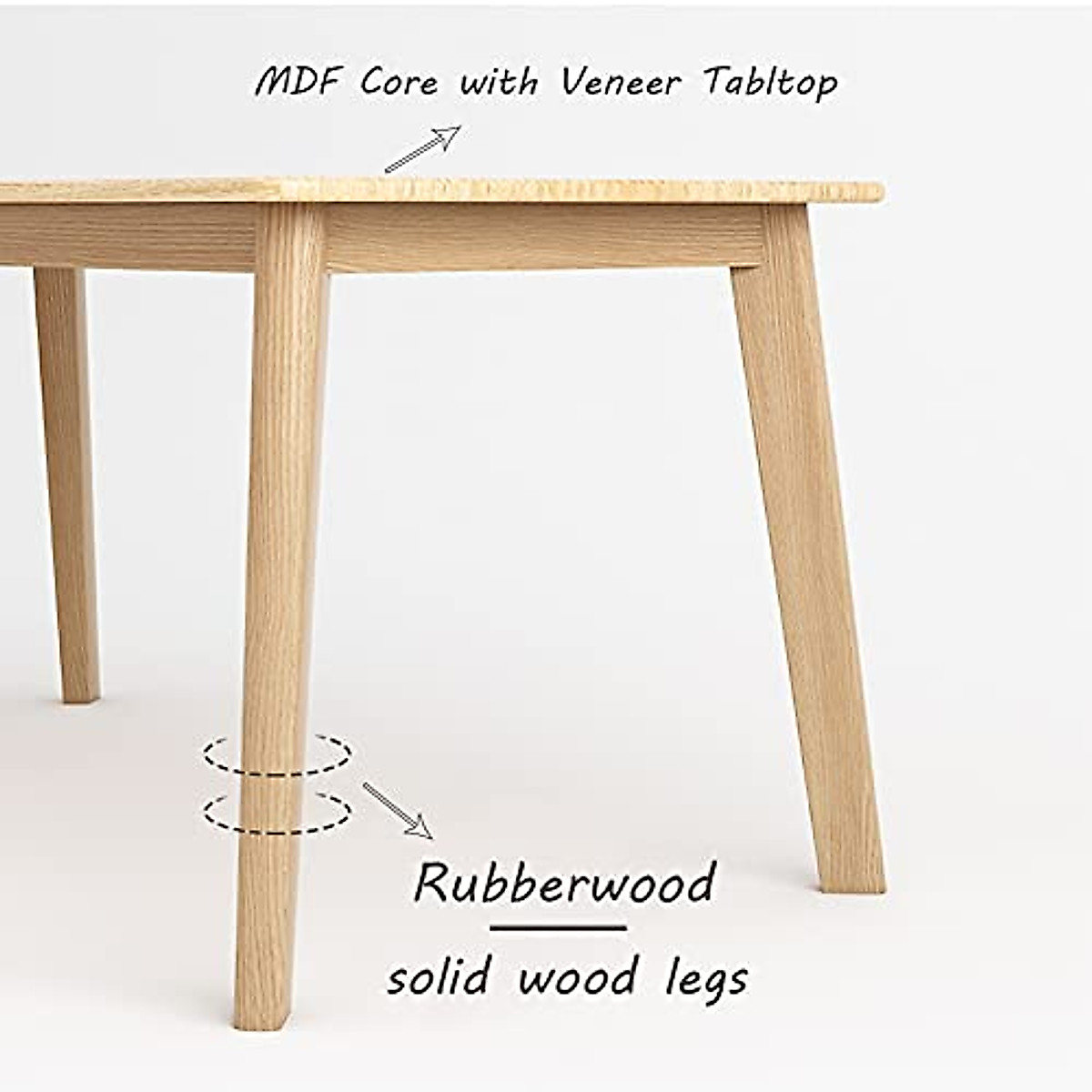 IOTXY Simple Wooden Writing Desk - Freestanding Modern PC Laptop Computer Workbench with Solid Wood Legs for Home Office, TV Table, 31.5" Width Music Live Desk in Raw Wood Color