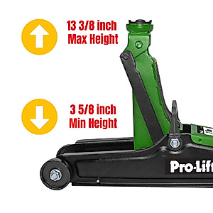 Pro-LifT F-757G 2 Ton Floor Jack - Car Hydraulic Trolley Jack Lift with 4000 Lbs Capacity for Home Garage Shop, Green