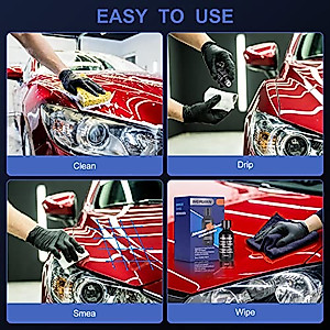WEIRUIXIN Advanced 10H Graphene Ceramic Coating, 10+ Years of Long Lasting Protection 60ML Graphene Coating with High UV Gloss&Shine Technology,High Anti-Scartch Use for All Car,Boat,Motorcycle,Truck