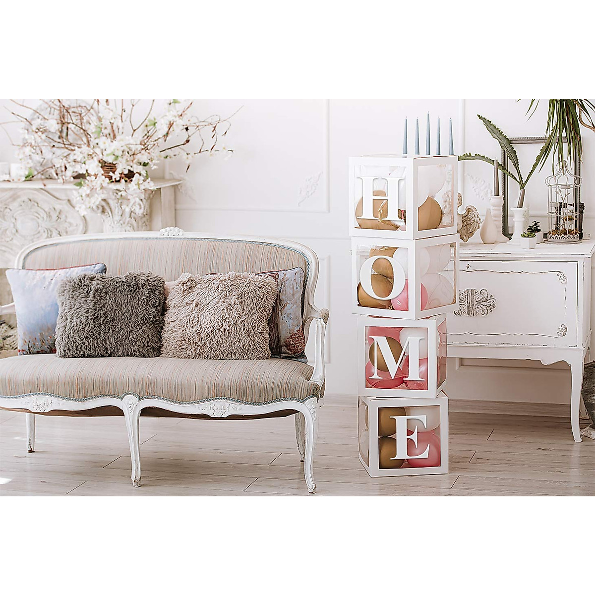 Transparent Balloon Boxes With 27 Letters - Baby Shower Decorations For Baby Boy Or Girl - 1st Birthday, Bridal Shower, Gender Reveal Party Decoration Balloon Box - Reusable Favors In Giftbox