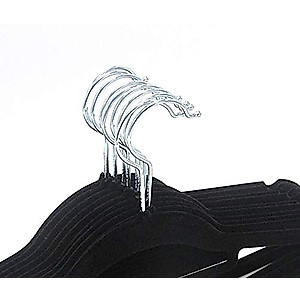 Velvet Covered Hangers – 30 Pack Non-Slip Black Hangers for Clothes – Premium Quality Materials - Easy Slide & Sturdy Design – Slim to Save Closet Space