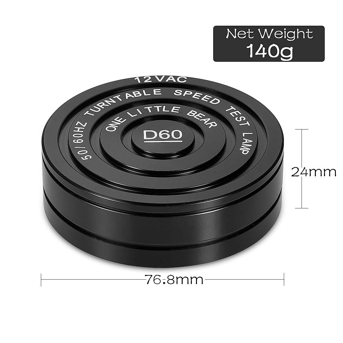 Douk Audio Nobsound D60 50 / 60Hz Stroboscopic Speed Strobe Light Tachometer Disc for Turntable LP Record Player