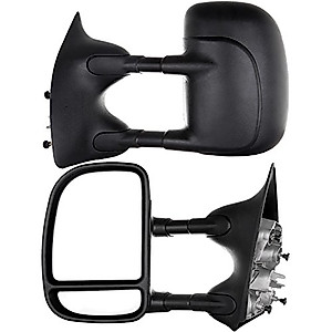 FEIPARTS Tow Mirrors Fit for 1999-2007 for Ford for F250 for F350 for F450 for F550 Super Duty Truck 2000-2005 for Ford for Excursion Towing Mirrors with Left Right Manual Adjusted Black Housing