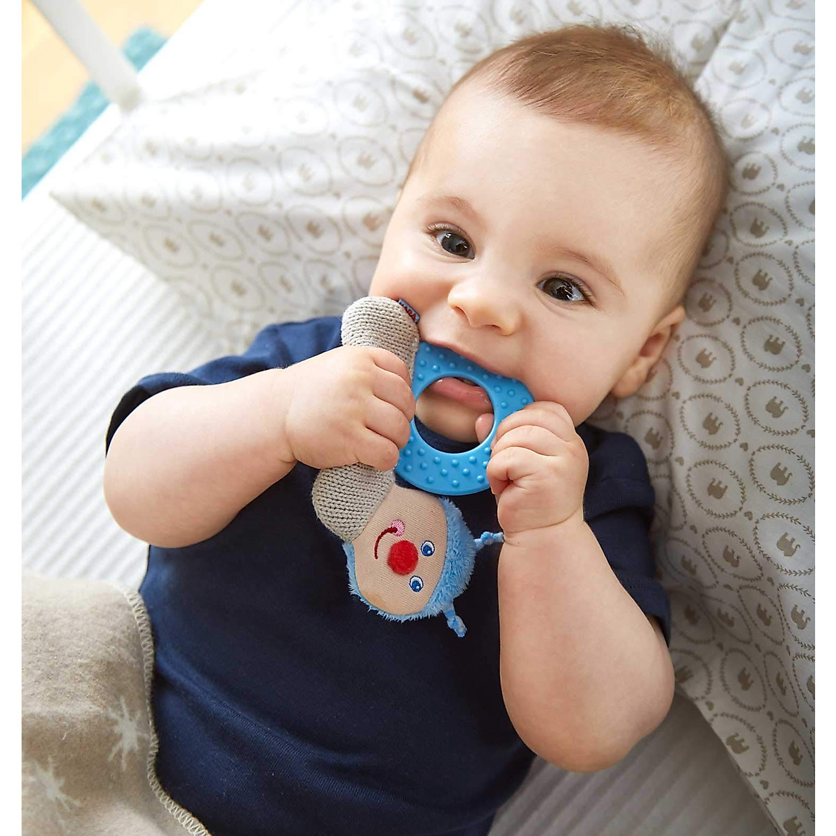 HABA Chomp Champ Snail Teething Toy (Dishwasher Safe) for Babies 6 Months and Up