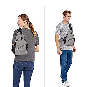 MOSISO Mini Sling Backpack,Small Hiking Daypack Travel Outdoor Casual Sports Bag, Gray