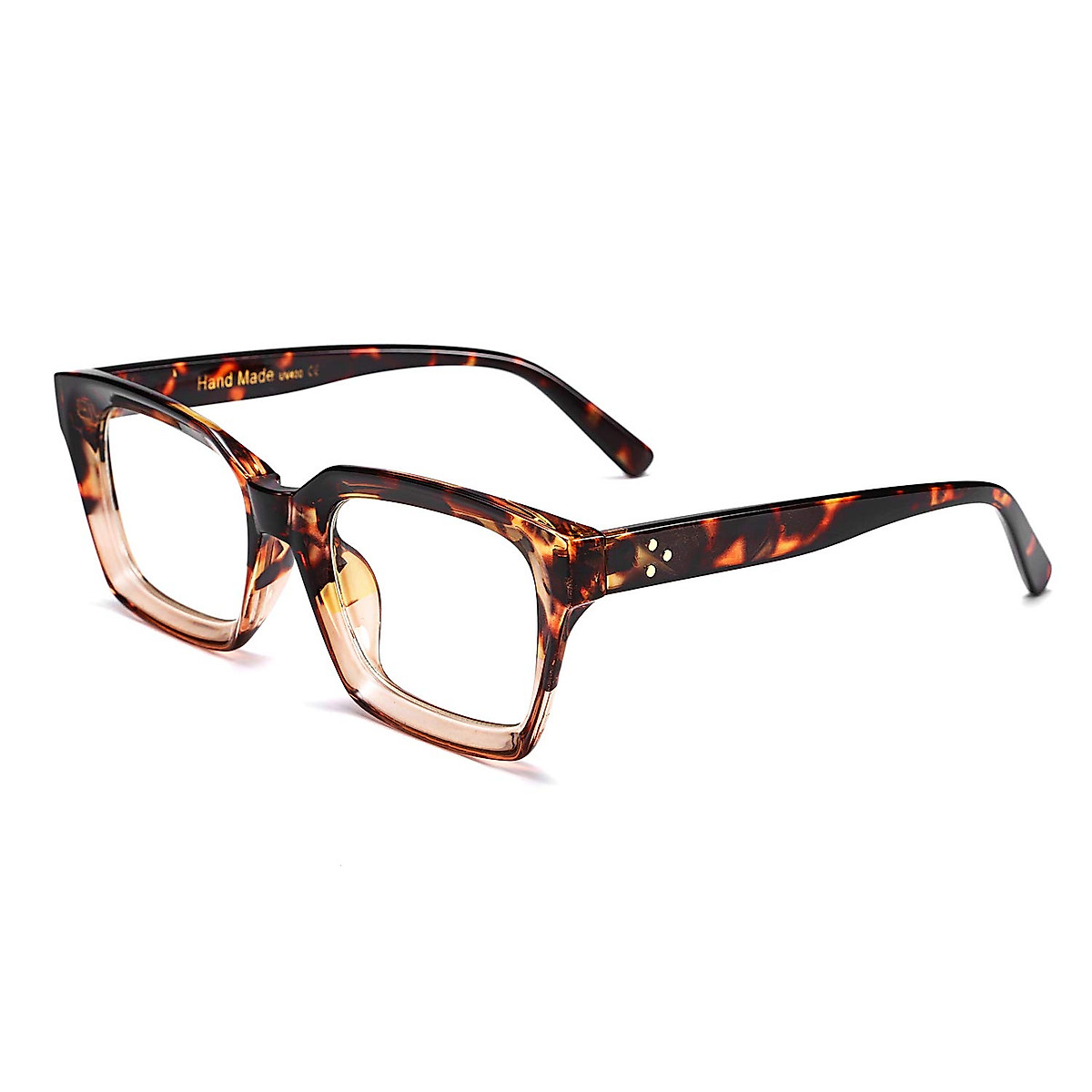 FEISEDY Glasses Frame Womens, Square Thick Eyeglasses Frame, Classic Eyewear for Men B2461