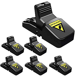 FNEU Mouse Trap Mouse Traps Indoor Mice Trap Mouse Traps Outdoor Mouse Traps for House 6 Packs,Black