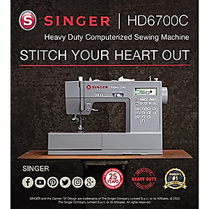 SINGER | HD6700 Electronic Heavy Duty Sewing Machine with 411 Stitch Applications - Sewing Made Easy