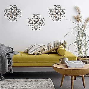 Remenna Metal Wall Art- Metal Flower Scroll Wall Art Decor Rustic Wall Decor for Bedroom Bathroom Living room Outdoor Garden… (Flower Scroll Wall Art)