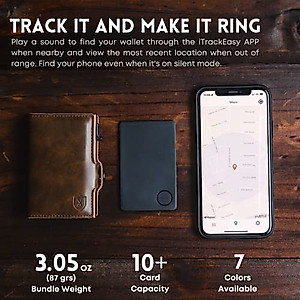 Xclusive Leather Slim Wallet with Smart Tracker | Utilitarian Smart Card Built-in 2 Year Battery & Minimalist Wallet with Money Clip | Blend of Luxury & Utility