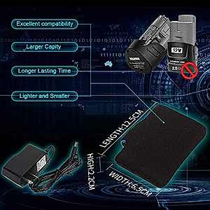 HomWanna 12V Heated Jacket Battery Li-Polymer Replacement 12V Heated Vest Batteries Pack Fit for Milwaukee PROSmart Dewalt Craftsman Revean M12 Heating Jackets (5000mAh)